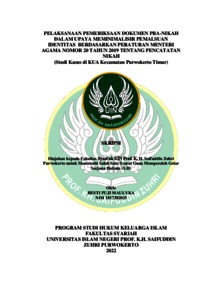 PELAKSANAAN PEMERIKSAAN DOKUMEN PRA-NIKAH DALAM UPAYA MEMINIMALISIR PEMALSUAN IDENTITAS ...